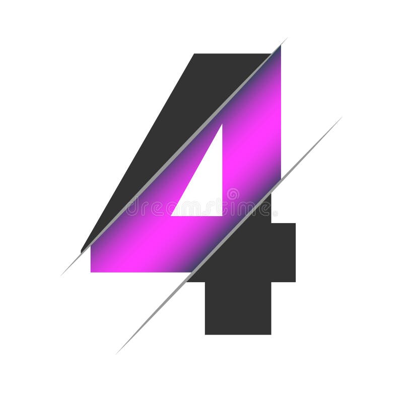 4 3d Number Cut Design for Decorative Design. 3d Art Wallpaper. Vintage ...