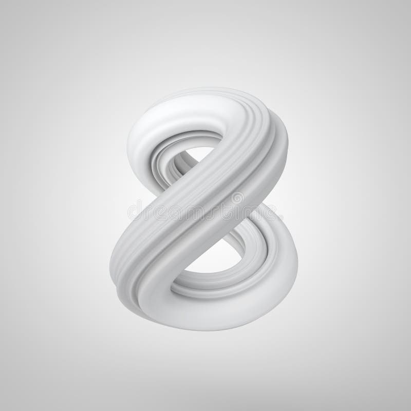 3D Number 8, 3D Rendering, Grey and Mat Stock Illustration ...
