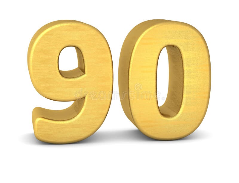 3d number 90 gold stock illustration. Illustration of finance - 139780033