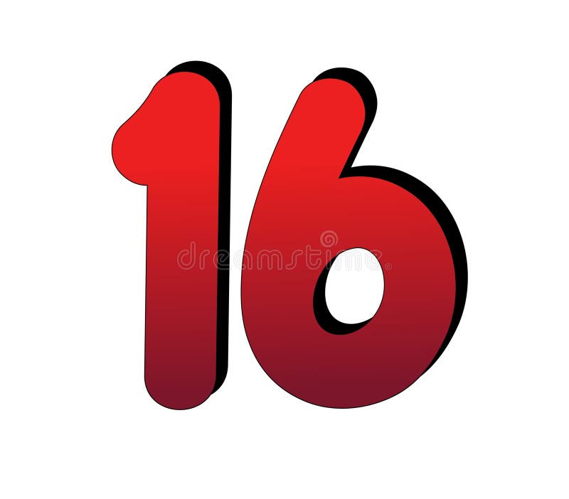 Number 16 Red Stock Illustrations – 1,019 Number 16 Red Stock ...
