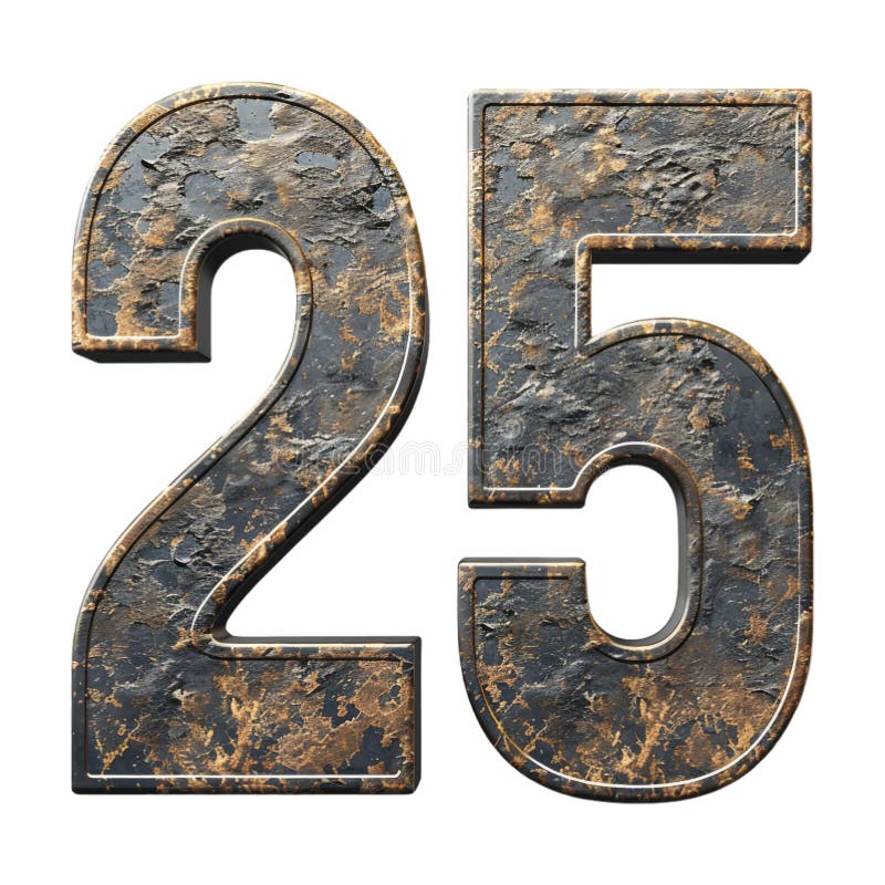 3D Number 25 Text Design on Transparent Background - Ai Generated Stock ...