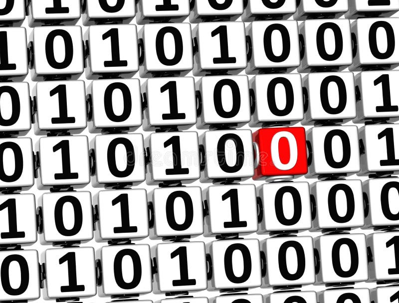 3D Number Zero Inside Zero One Blocks Stock Illustration - Illustration ...