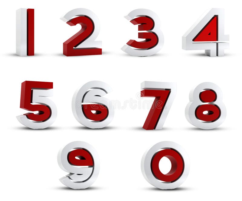 123 3D numbers stock illustration. Illustration of render - 30180619