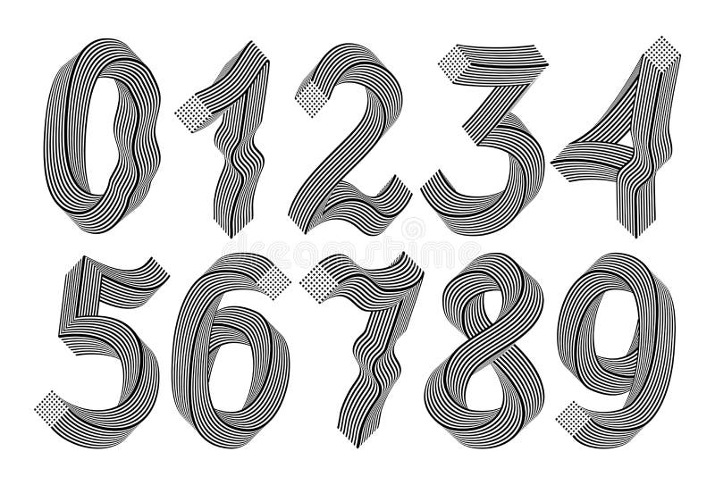 3d Numbers 0-9. Collection of Arithmetic Numbers Stock Vector ...