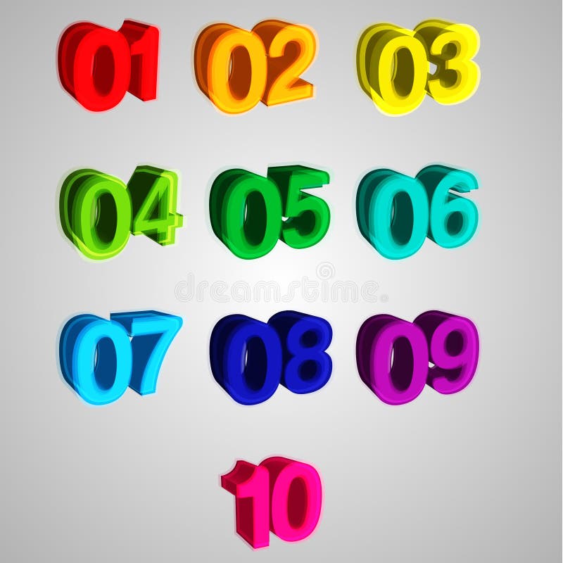 3D numbers, vector stock vector. Illustration of school - 189156947