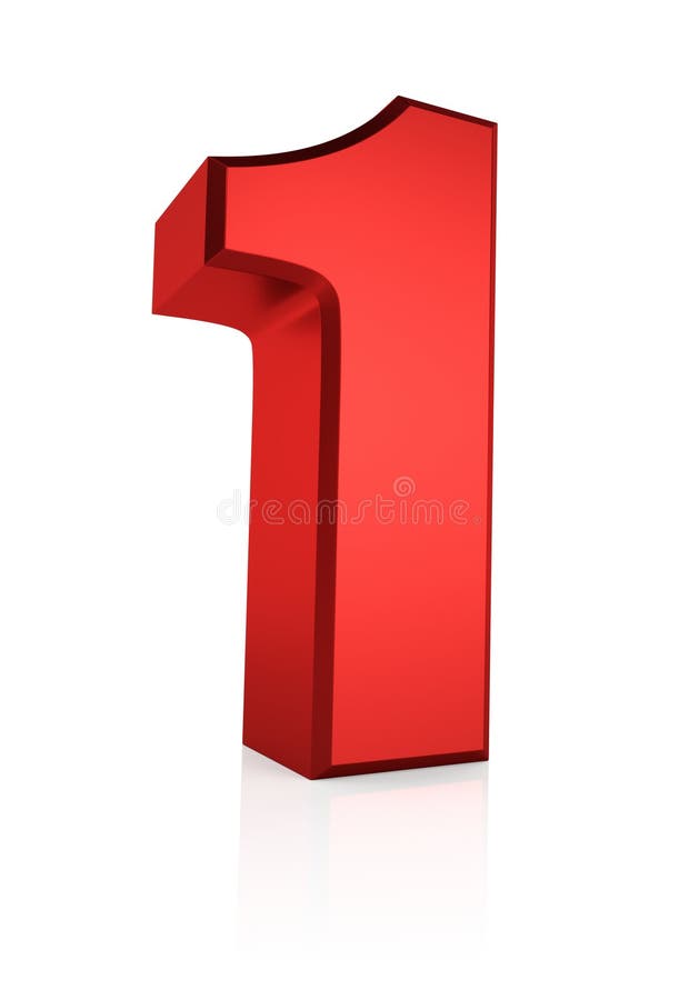 3d Nummer 1 stock illustratie. Illustration of brief - 88557351