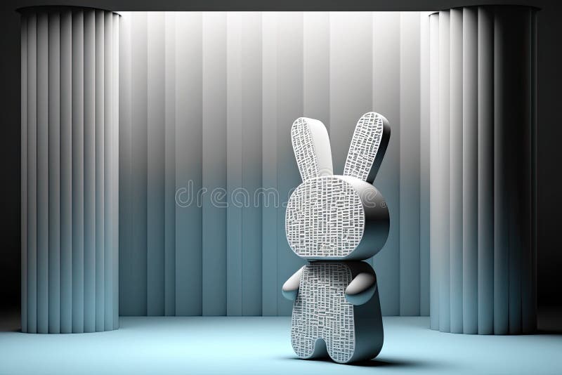 A 3D Object in the Form of a Rabbit Stands on the Stage. Generative Ai ...