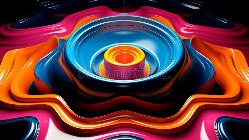 3D Object for a Landing Page Design with a Black-neon Style, in the ...