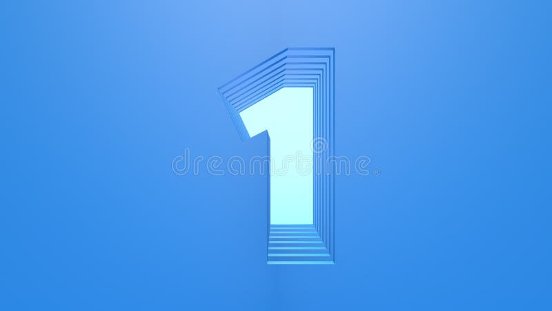 3D Object Layered Characters: Number "1 Stock Illustration ...