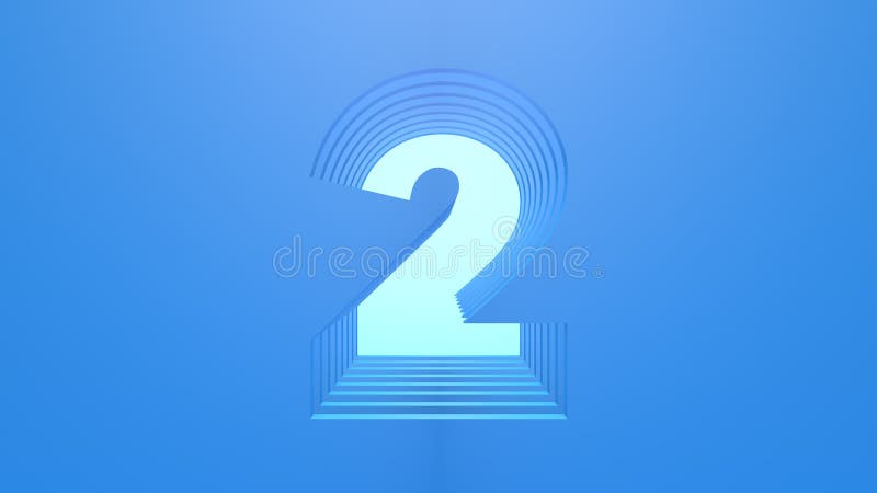 3D Object Layered Characters: Number "2 Stock Illustration ...