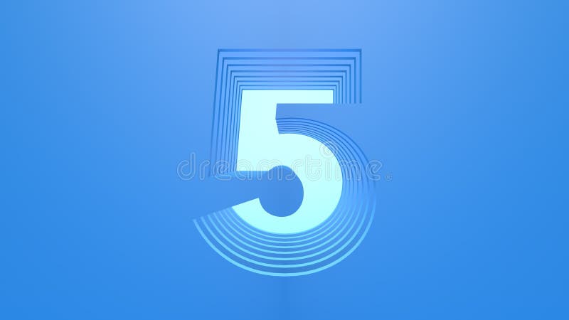 3D Object Layered Characters: Number "5 Stock Illustration ...