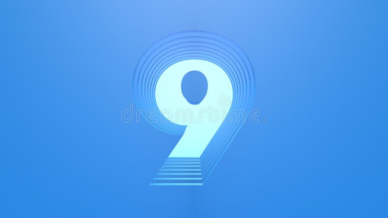 3D Object Layered Characters: Number "9 Stock Illustration ...