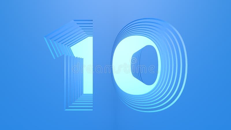 3D Object Layered Characters: Number "10 Stock Illustration ...