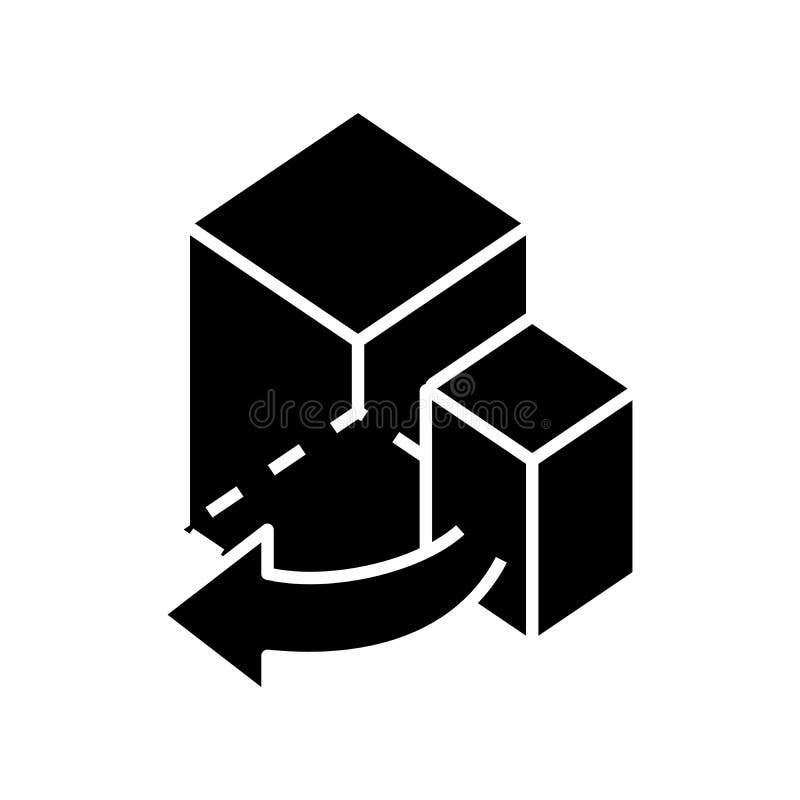 3d Objects Black Icon, Concept Illustration, Vector Flat Symbol, Glyph ...