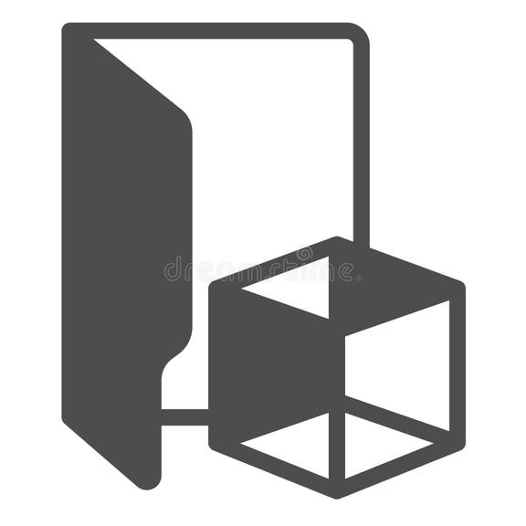3D Objects Folder Solid Icon, Windows Pack Concept. Vector Graphics ...