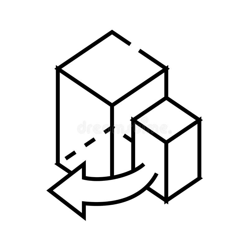 3d Objects Line Icon. 3d Objects Concept Outline Vector, Symbol, Sign ...