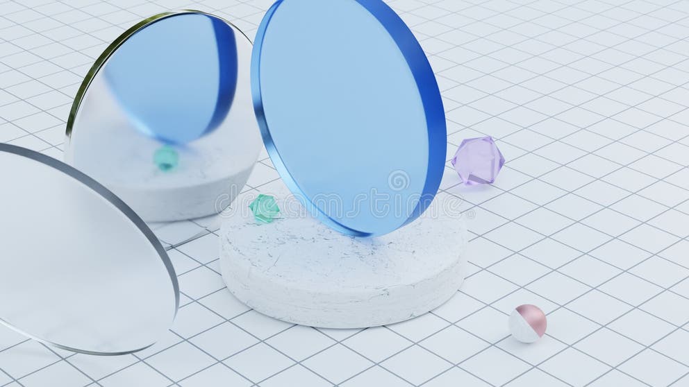 3d Objects Scene with Glass Marble Metallic and Diamond Stock Photo ...