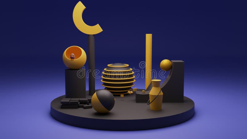 3d Objects 3d Shapes 3d Abstract Geometric Shapes. Stock Illustration ...