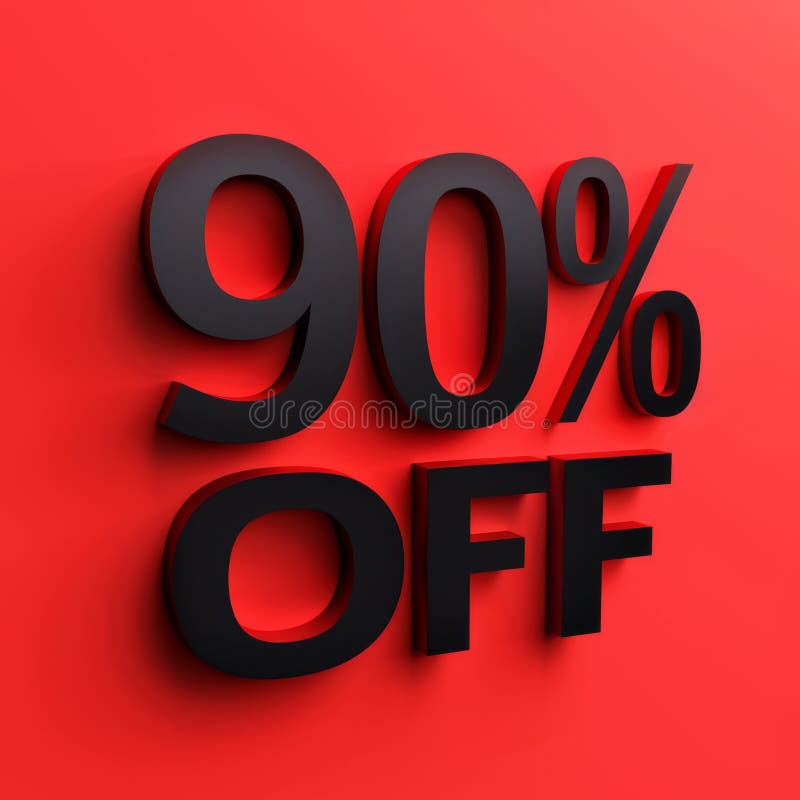 3D "90 OFF" Sale Sign Stock Illustration - Illustration of promotion ...
