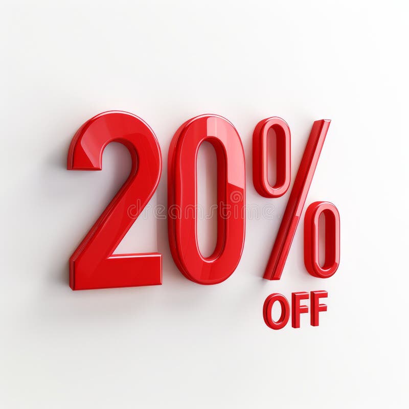 3D "20 OFF" Sale Sign Stock Illustration - Illustration of retail, sale ...
