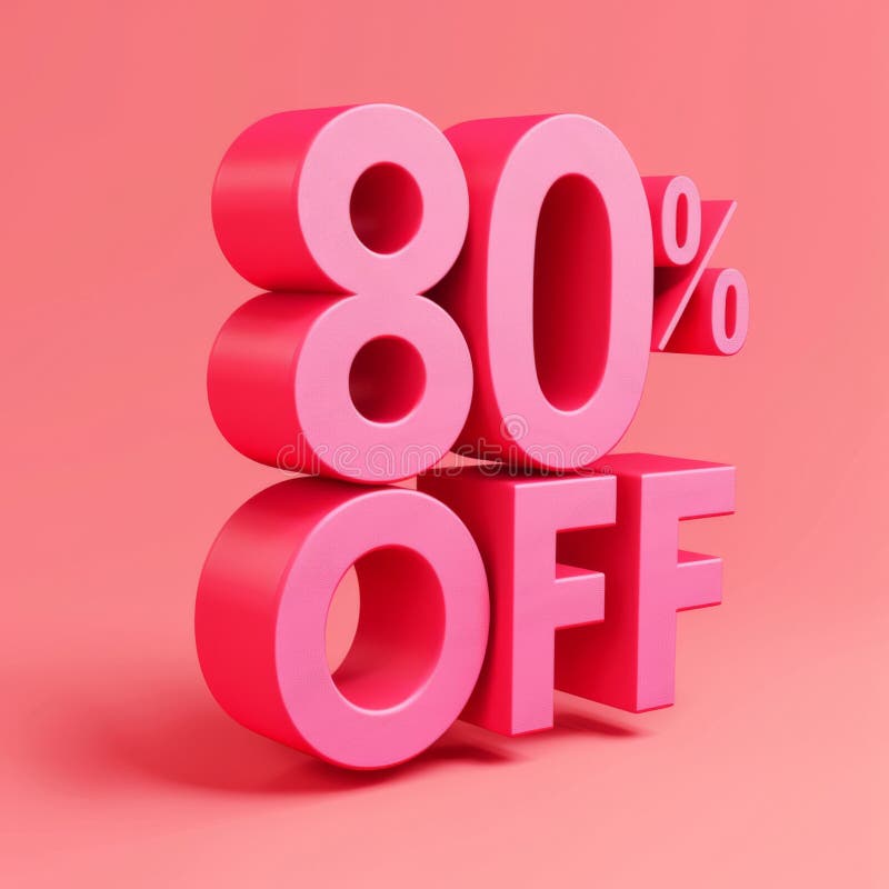 3D "80 OFF" Sale Sign Stock Illustration - Illustration of sale ...