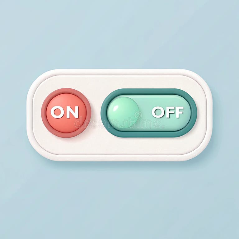 3D on Off Toggle Switch Interface Icon Stock Illustration ...