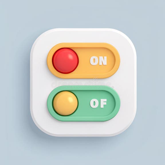 3D on Off Toggle Switch Interface Icon Stock Illustration ...