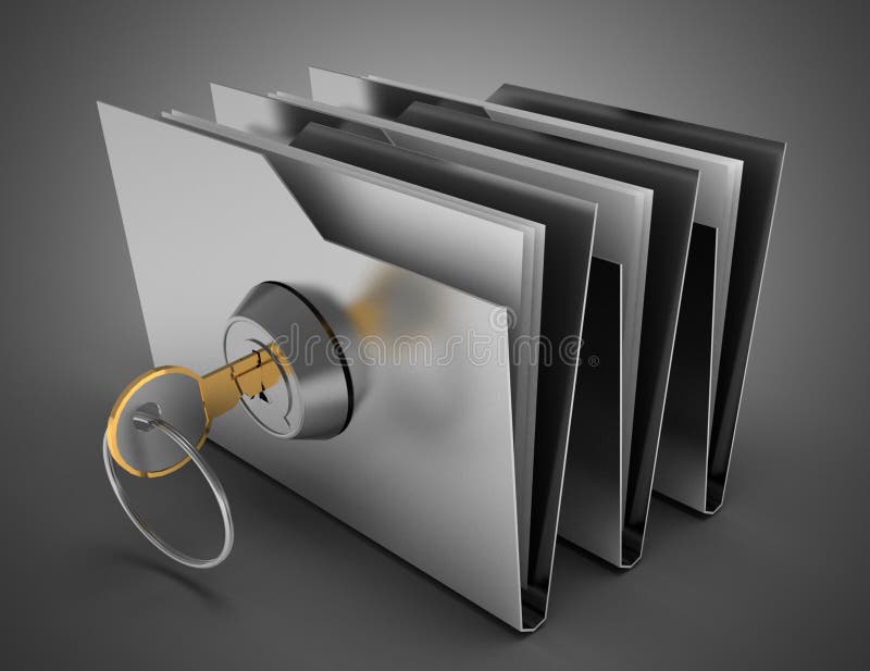 3d Office Folder and Key . Illustration Stock Illustration ...