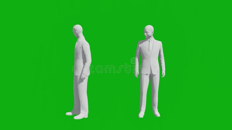 3d Office Man Green Screen Looking Around with Two Different Views ...