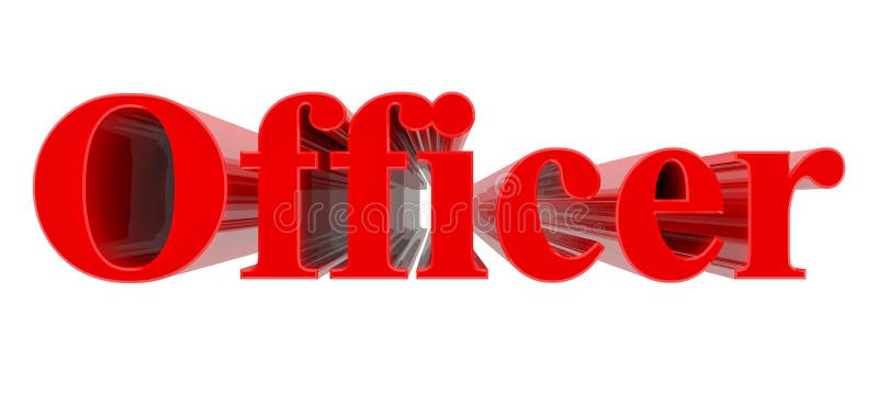 3D Officer Word on White Background 3d Rendering Stock Illustration ...