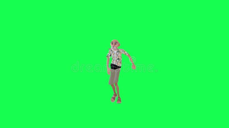 3D Old Man Dancing , Chroma Green Screen with 4k Rendering of People ...