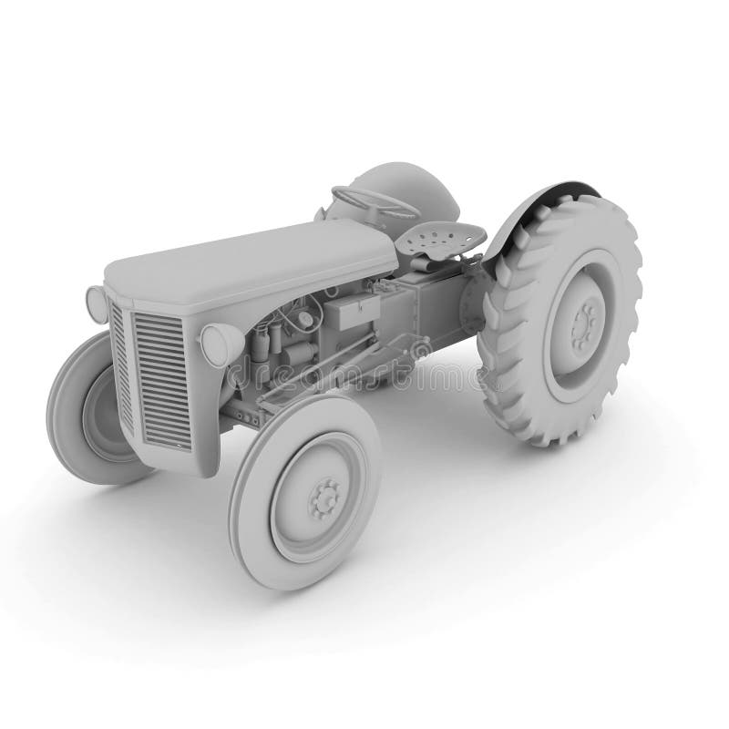 3d Old tractor stock illustration. Illustration of transport - 41739410