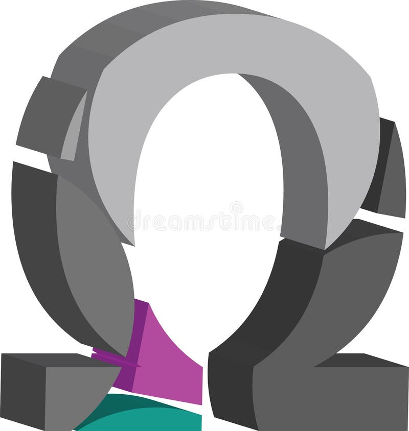 3d OMEGA symbol stock vector. Illustration of element - 124111973