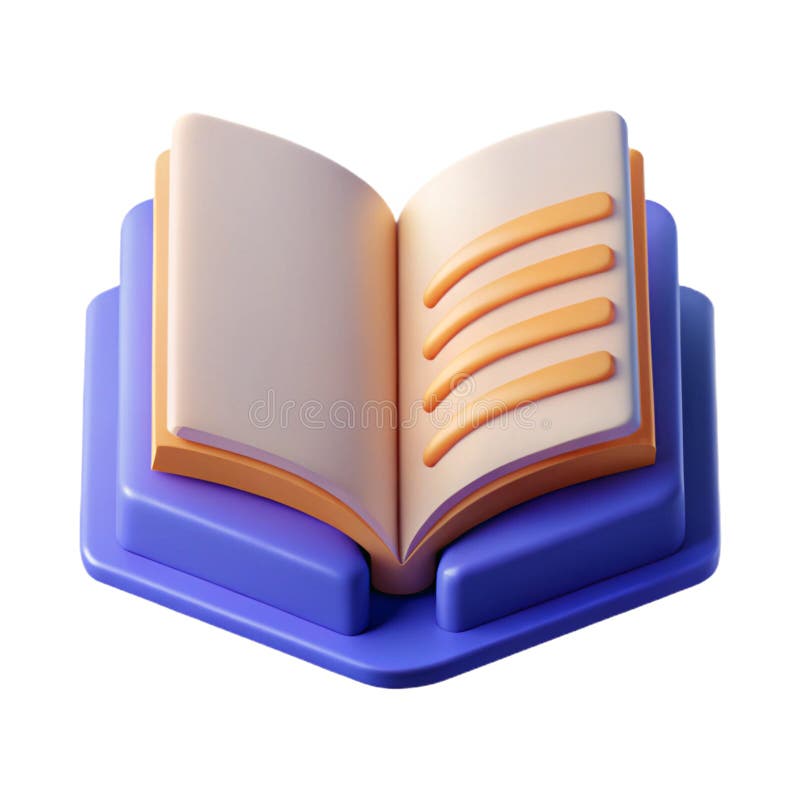 3D open book icon stock illustration. Illustration of interactive ...