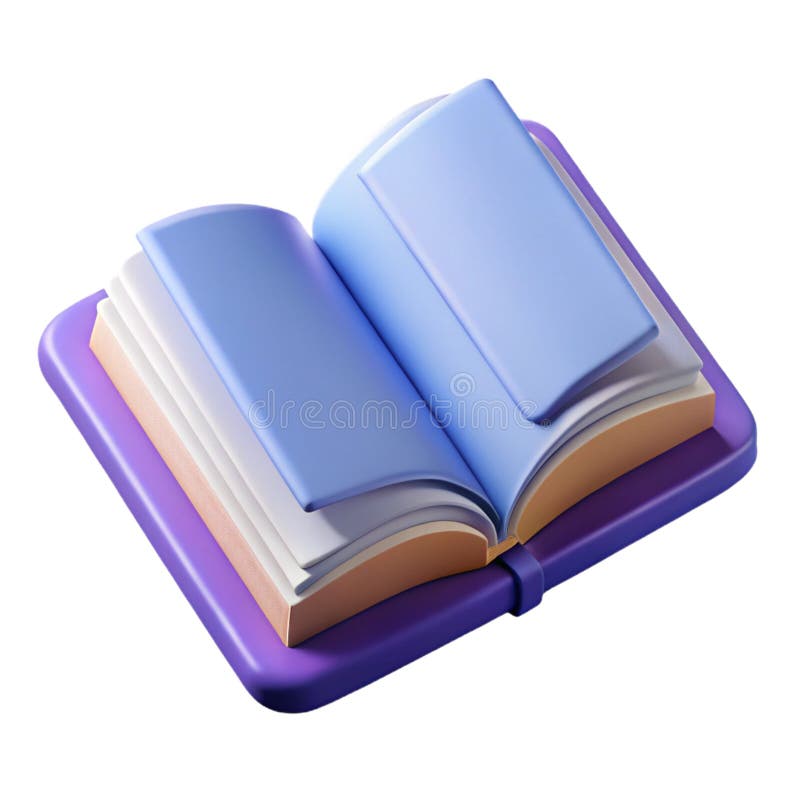 3D open book icon stock illustration. Illustration of learning - 359413175