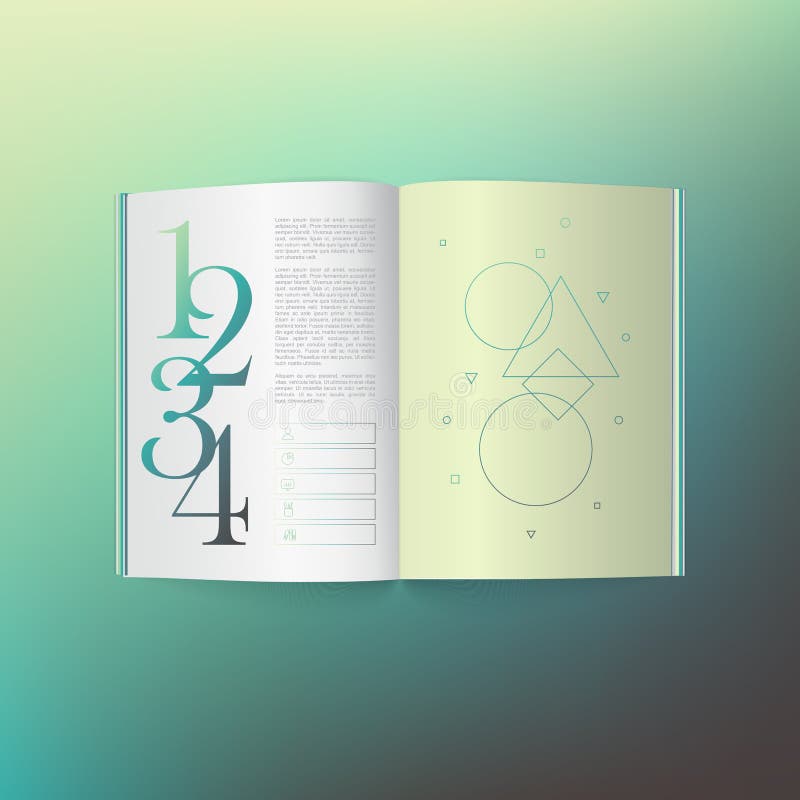 Mock Up 3d Leaflet Blank. Top View Stock Illustration - Illustration of ...