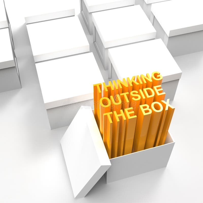 3d Open Box with Extrude Text As Thinking Outside the Box Stock ...