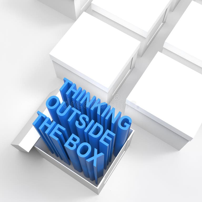 3d Open Box with Extrude Text Stock Illustration - Illustration of open ...
