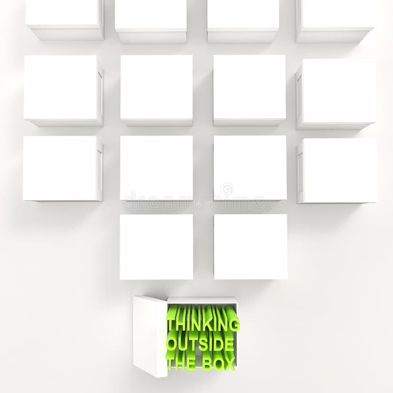 3d Open Box with Extrude Text Stock Illustration - Illustration of ...