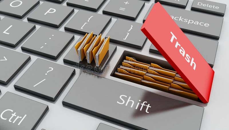 Trash Folder on White Background Stock Illustration - Illustration of ...