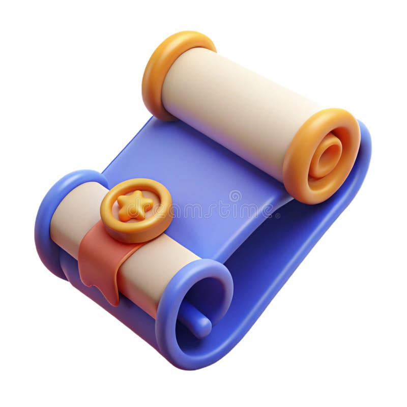 3D Open Scroll Diploma Icon Stock Photo - Image of open, graduation ...