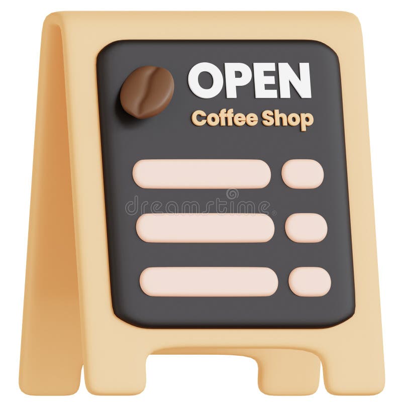 3d Open Signboard 3D Illustration Stock Illustration - Illustration of ...