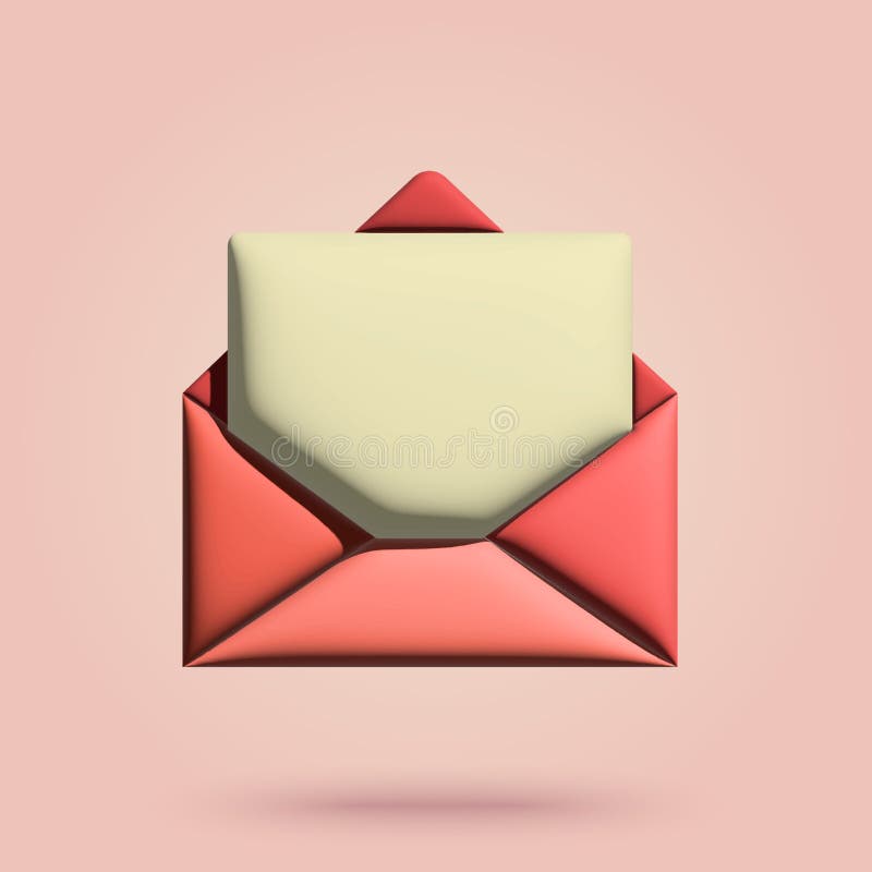 3d Opened Mail Envelope Message. Vector Stock Vector - Illustration of ...