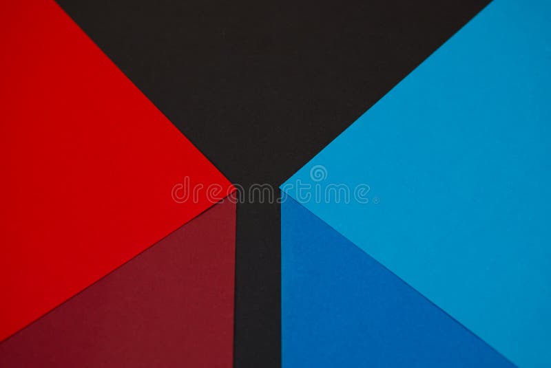 3d Optical Illusion, Red and Blue Cube on Black Background Stock Photo ...