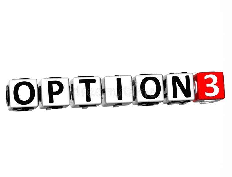 3D Option 3 Button Click Here Block Text Stock Illustration ...