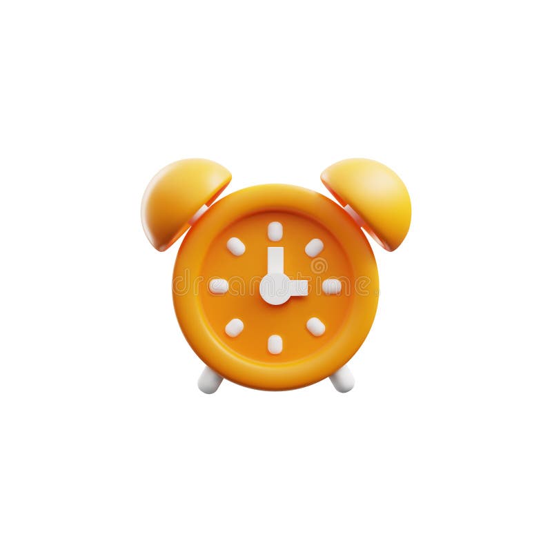 3d Orange Alarm Clock, Render Watch, Sleeping or Deadline Timer, Vector ...