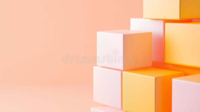 3D Orange Background with Cubes, Orange Gradient Background Stock Image ...