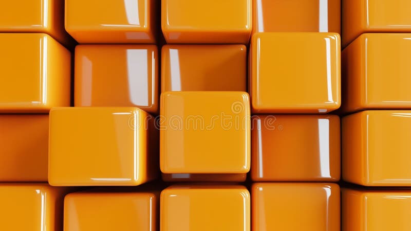 3D Orange Background with Cubes, Orange Gradient Background Stock Image ...