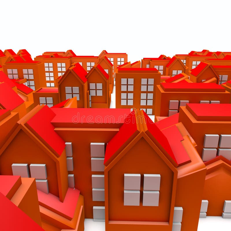 3D Orange Buildings stock illustration. Illustration of residential ...