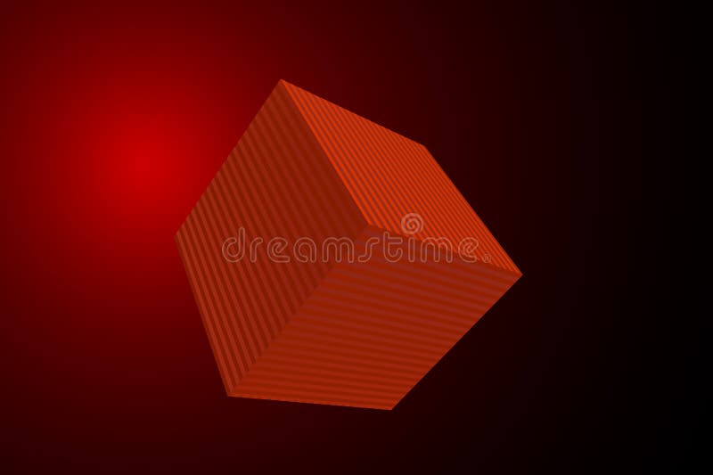 3D Orange Cube in Dark Red Space Stock Illustration - Illustration of ...